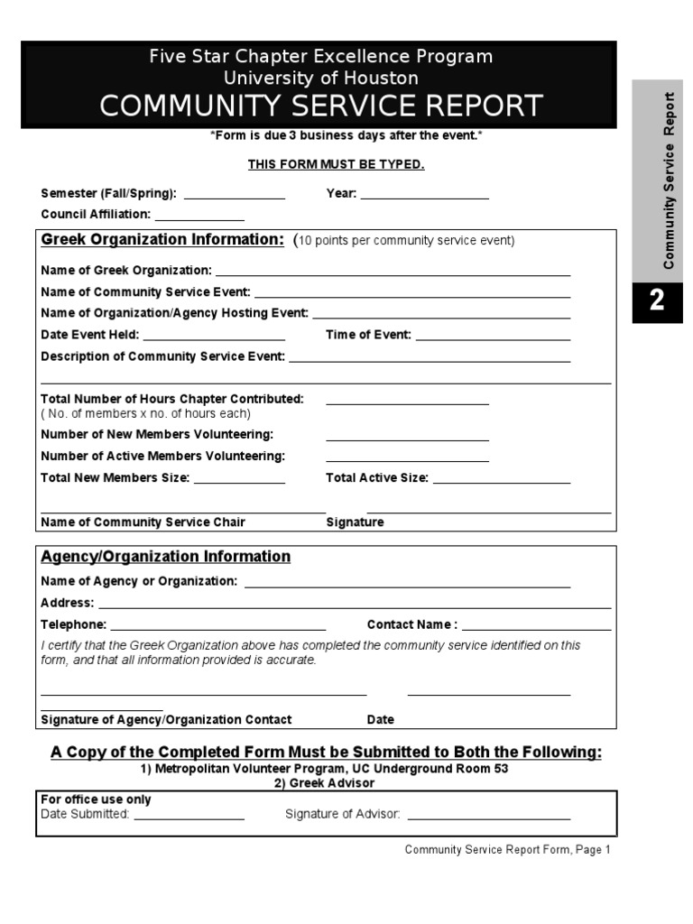 Community Service Report Form | PDF