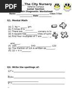Class 2 Maths Diagnostic Worksheet | PDF | Teaching Methods & Materials