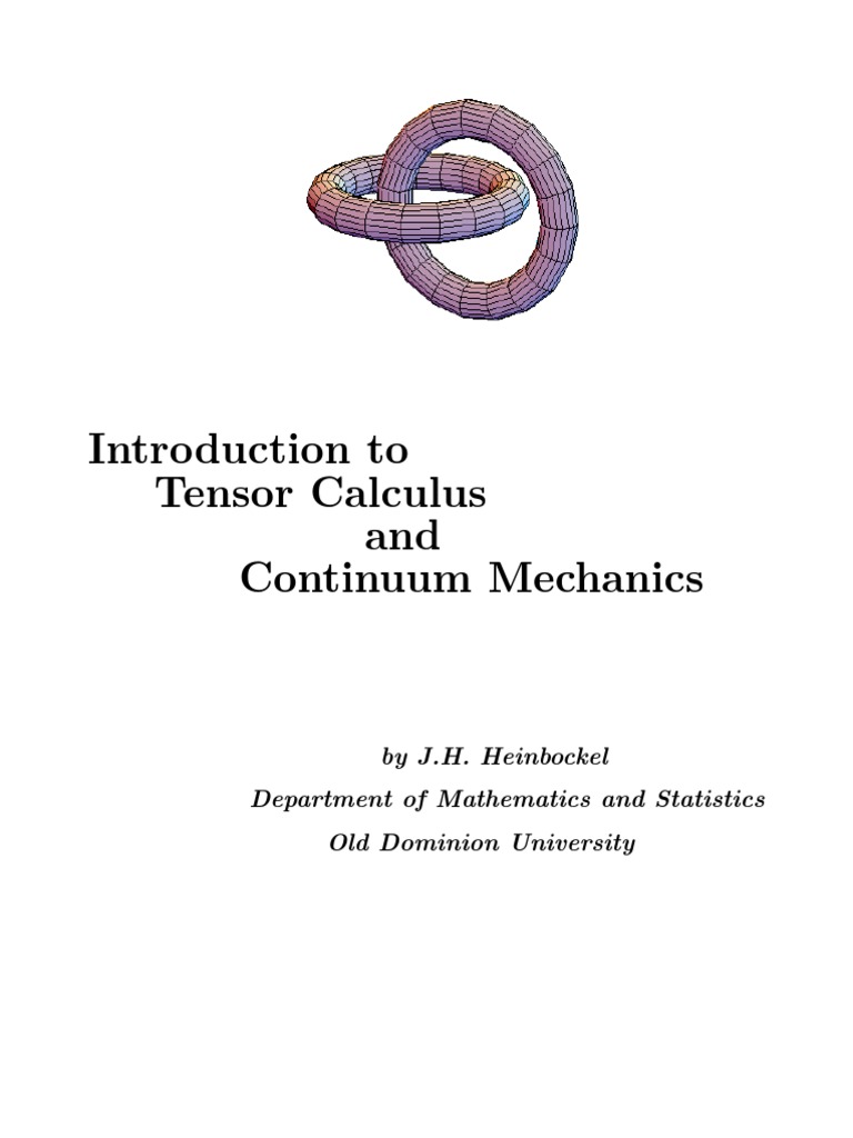 Introduction To Tensor Calculus and Continuum Mechanics (J PDF | PDF ...