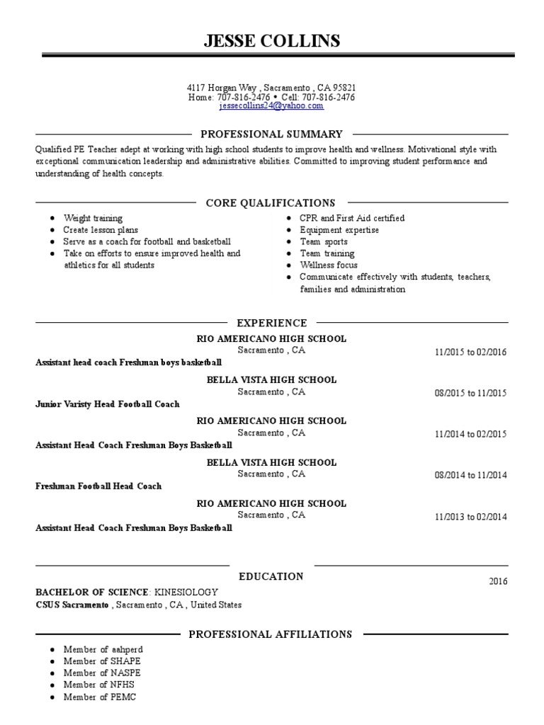 Jesse Collins Resume 1 Word | PDF