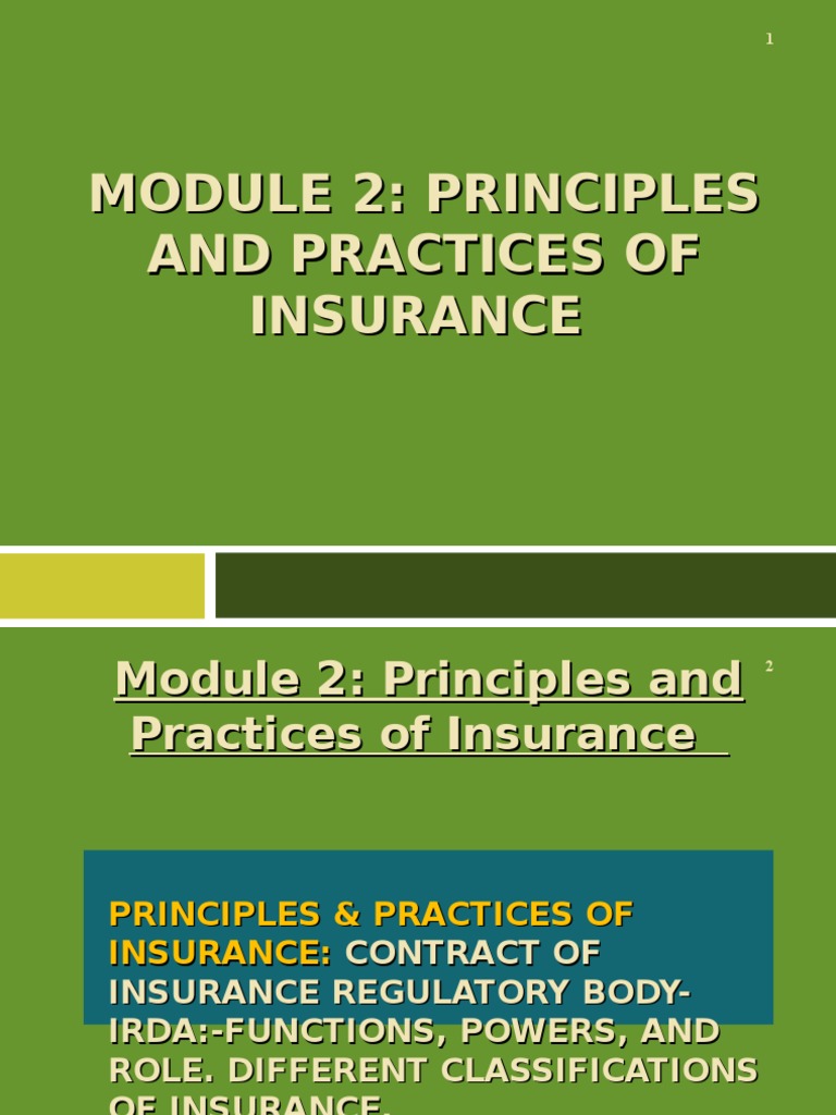 Module 2: Principles and Practices of Insurance | PDF