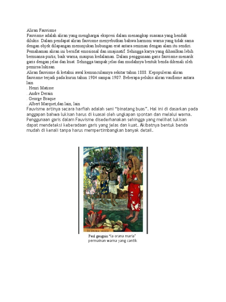 Aliran Fauvisme | PDF