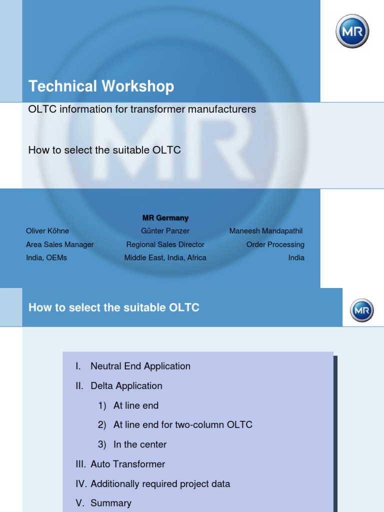 How To Select The Suitable OLTC | PDF | Transformer | Power (Physics)