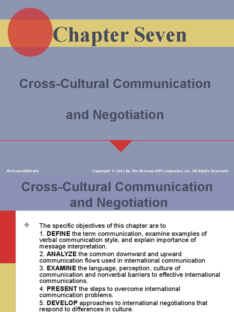 Schapter 7-Cross-Cultural Communication and Negotiation | PDF ...