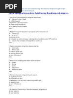 Refrigeration and Air Conditioning MCQ Questions | PDF | Air ...