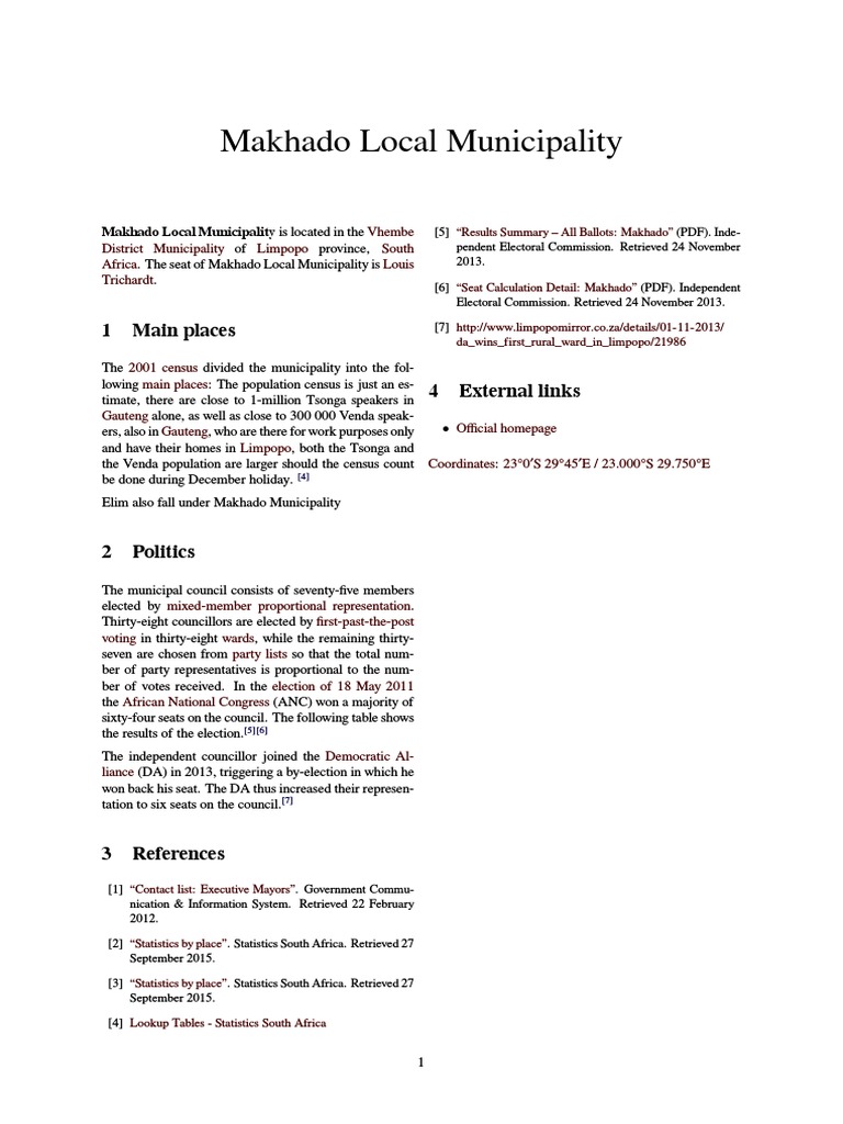 Makhado Local Municipality | PDF | Elections | Group Decision Making