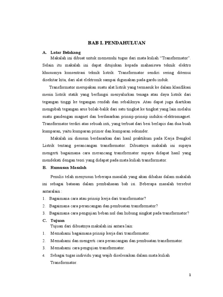 Makalah 'TRANSFORMATOR' | PDF | Sains & Matematika
