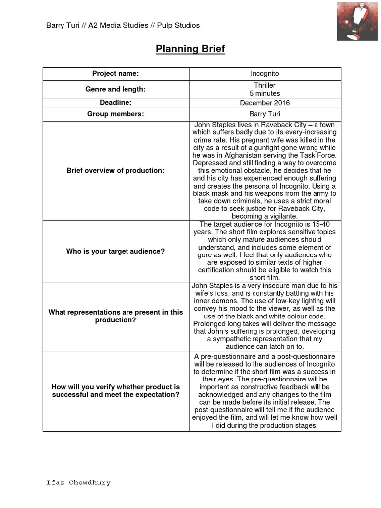 Planning Brief | PDF | Games & Activities