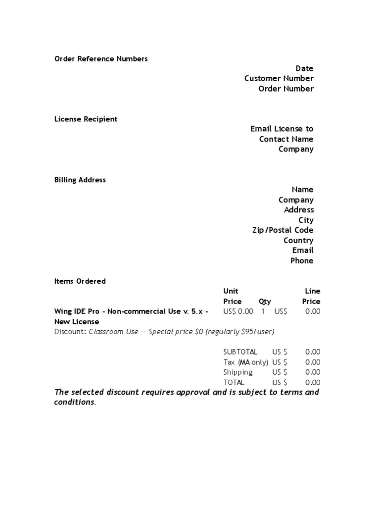 Order Reference Numbers: Date Customer Number Order Number | PDF
