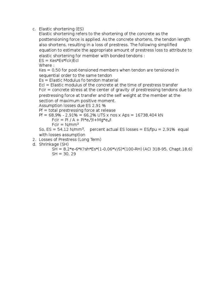 Concrete Elastic Shortening Guide | PDF