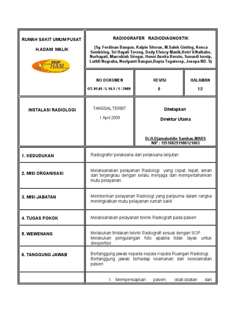 Tugas dan Tanggung Jawab Radiografer | PDF | Sains & Matematika