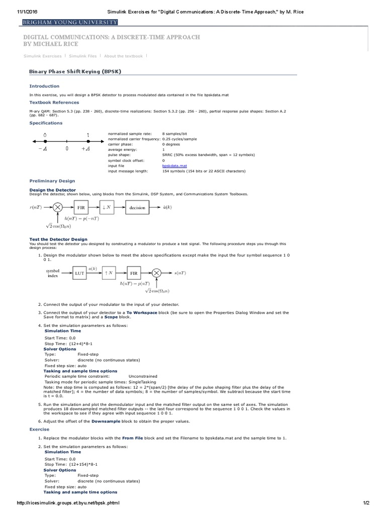 Simulink Exercises For - Digital Communications - A Discrete-Time ...