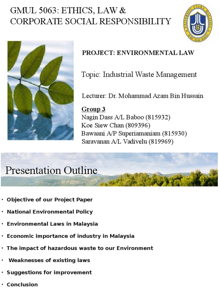 Environmental Law Group 3 Project-1 | PDF | Environmental Law ...
