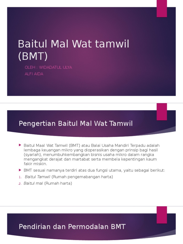 Baitul Mal Wat Tamwil (BMT) | PDF