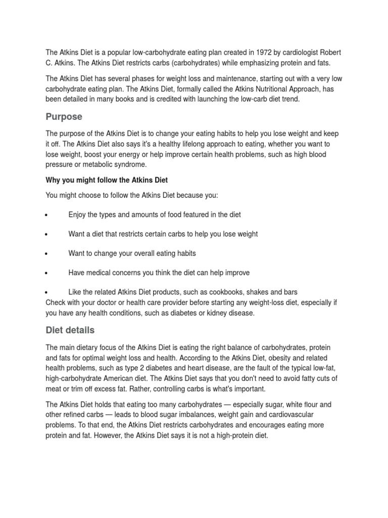 Atkins Diet | Download Free PDF | Atkins Diet | Dieting