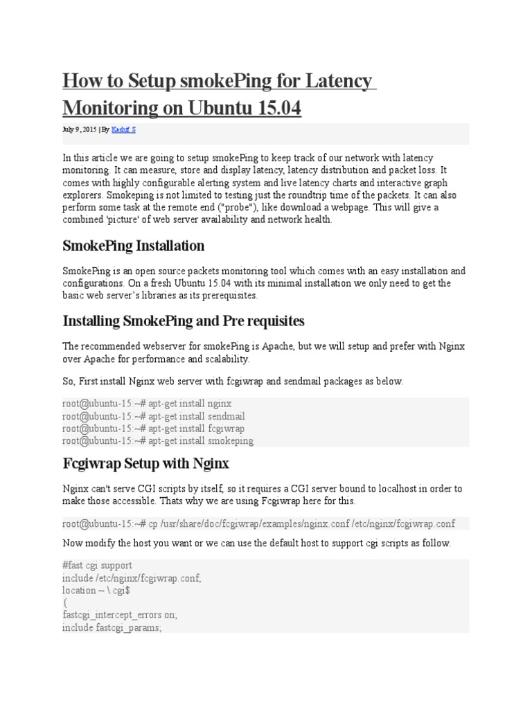How To Setup SmokePing For Latency Monitoring On Ubuntu 15 | PDF ...