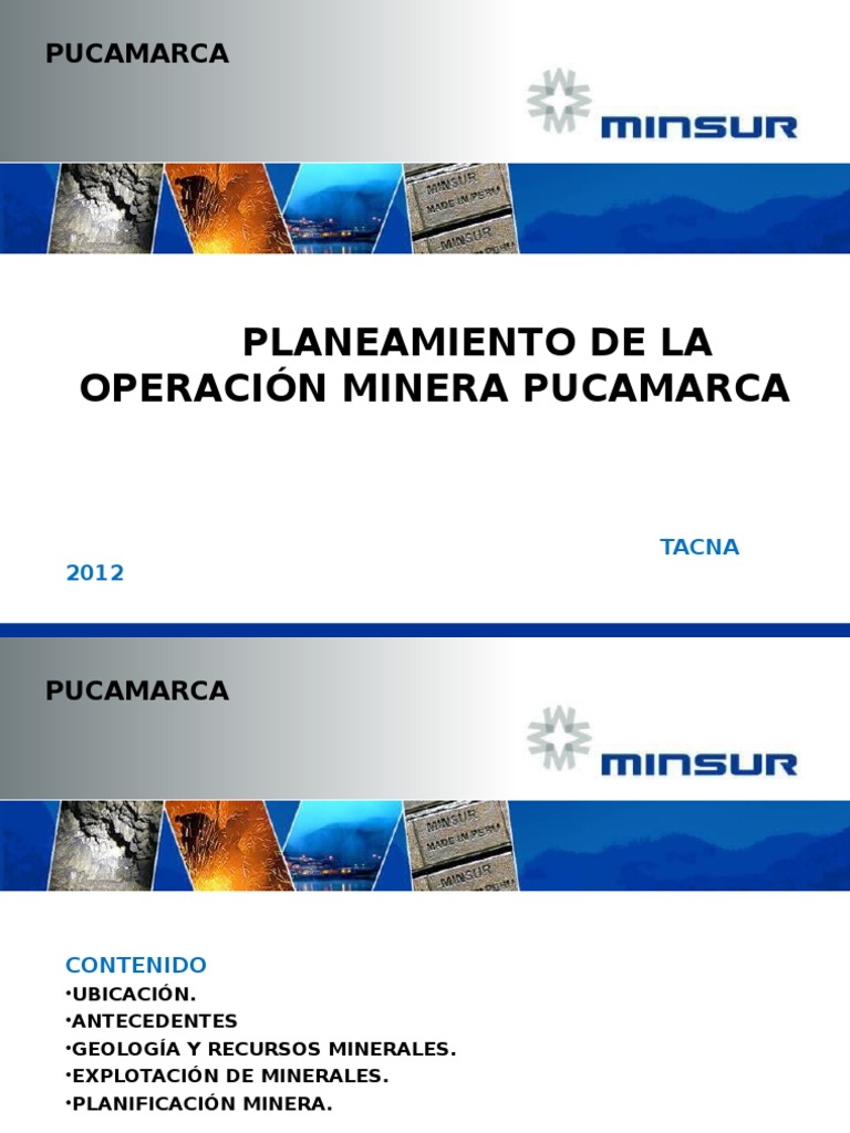 Planificacion Minera Pucamarca | PDF | Material explosivo | Minería