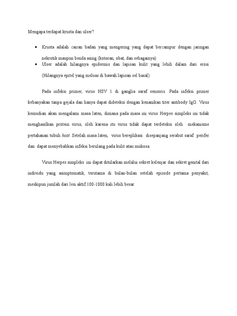 Penyebab dan Proses Krusta Bibir | PDF