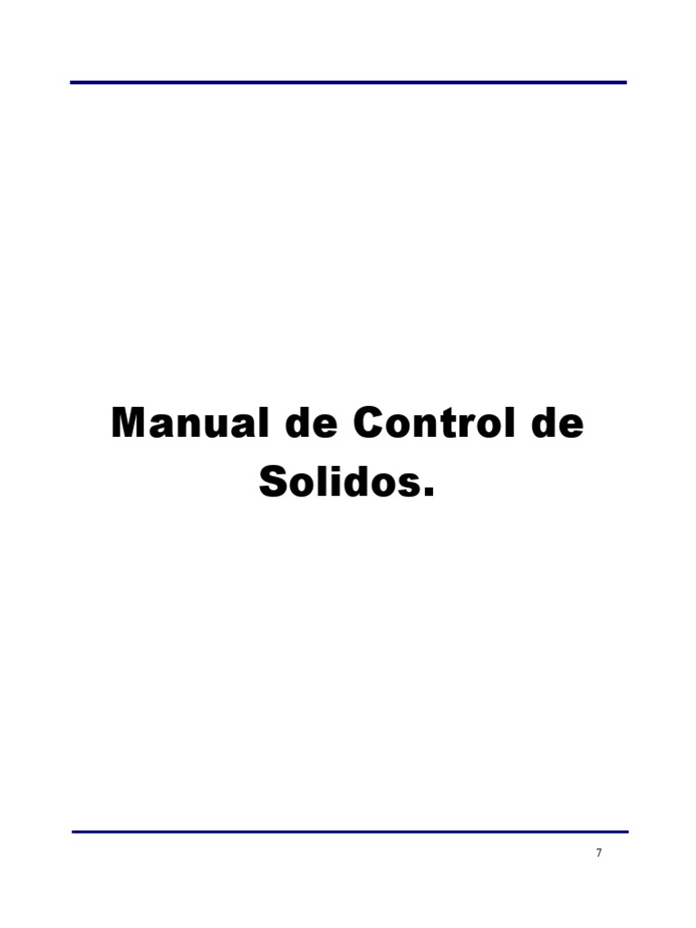 Manual de Control de Solidos | PDF | Coloide | Bomba