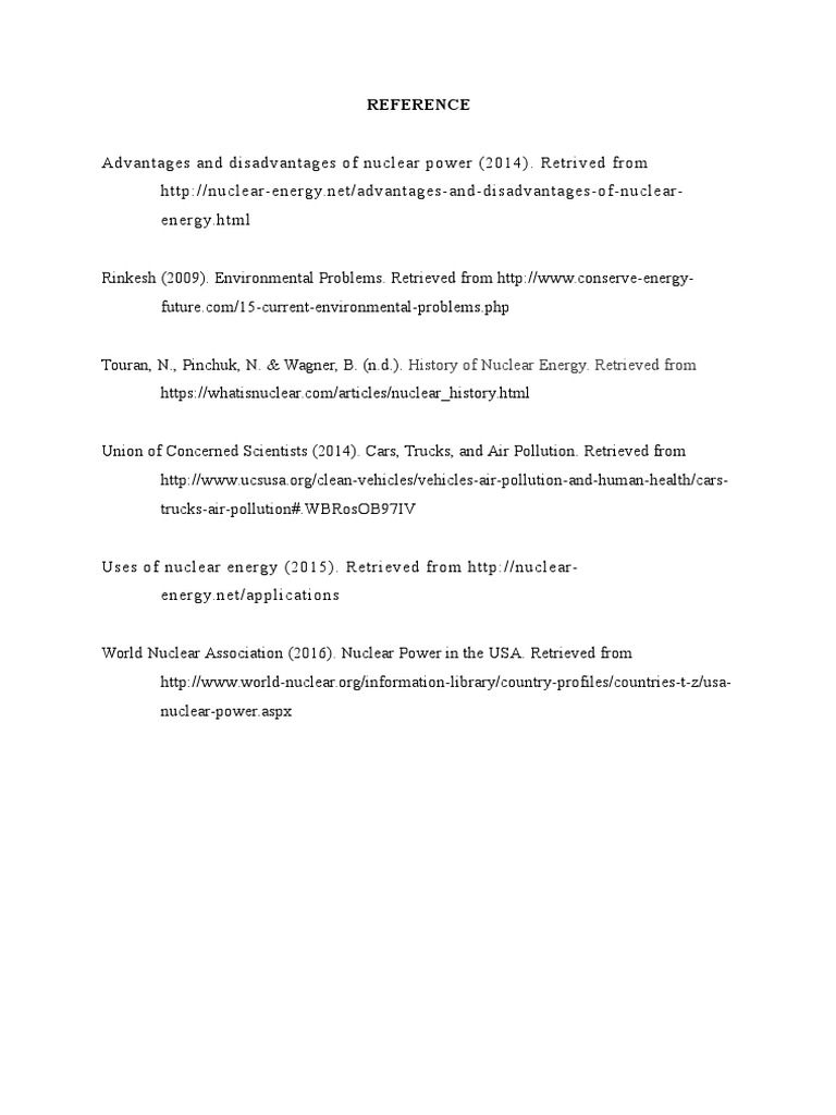 Reference: History of Nuclear Energy. Retrieved From | PDF | Nuclear ...