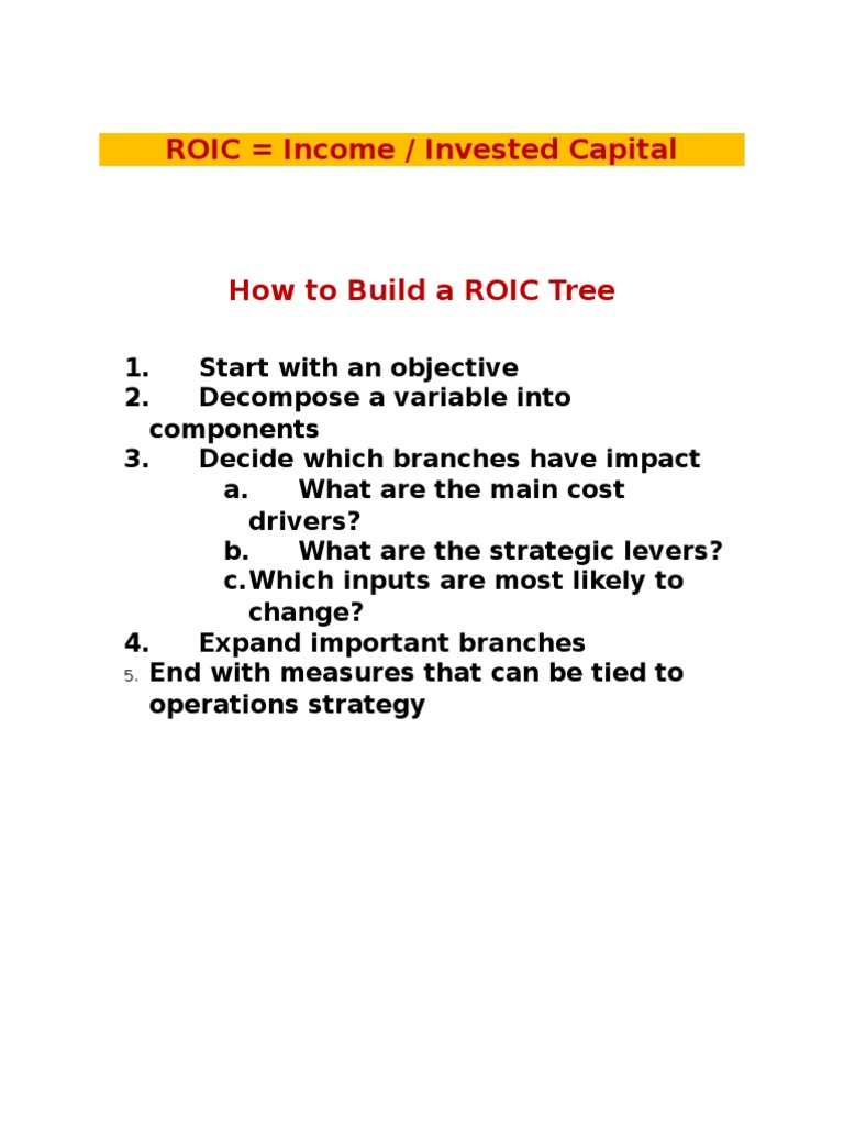 5.how To Build A ROIC Tree | PDF