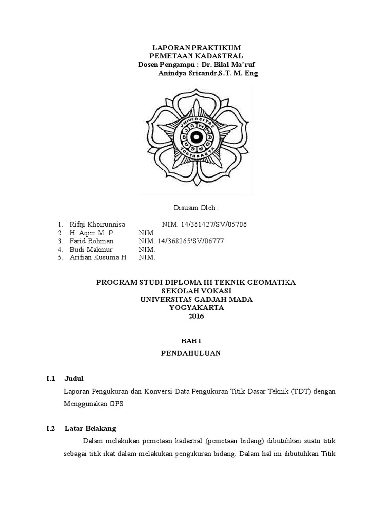 Laporan Praktikum Pemetaan Kadastral | PDF