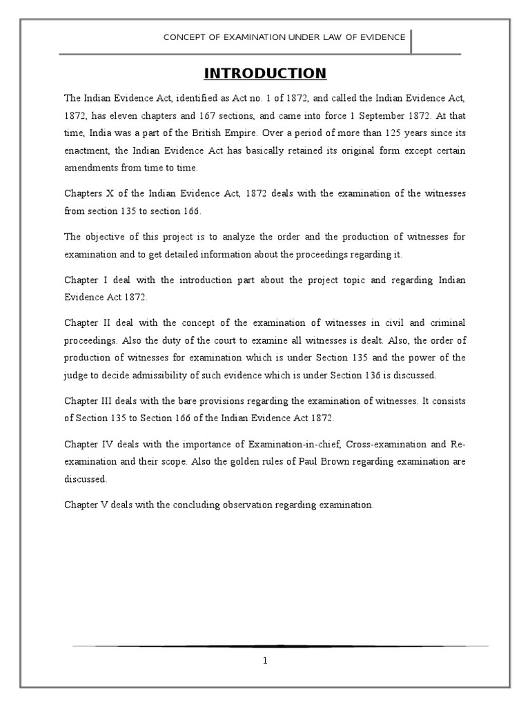 Evidence Project | Download Free PDF | Evidence (Law) | Witness