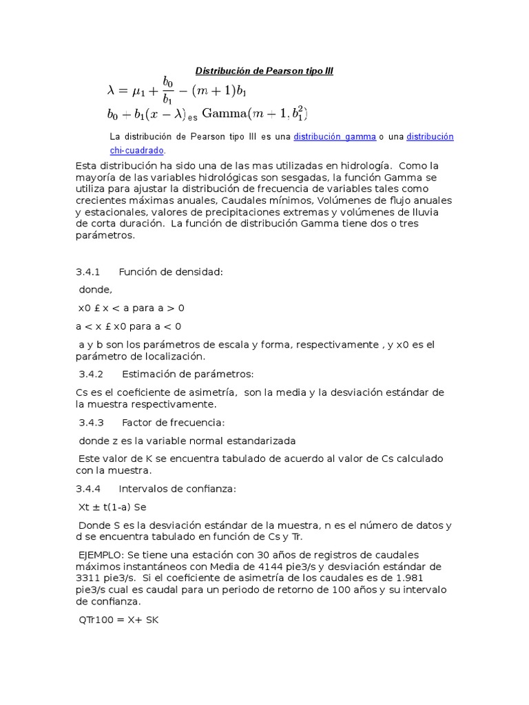 Distribución de Pearson Tipo III | PDF