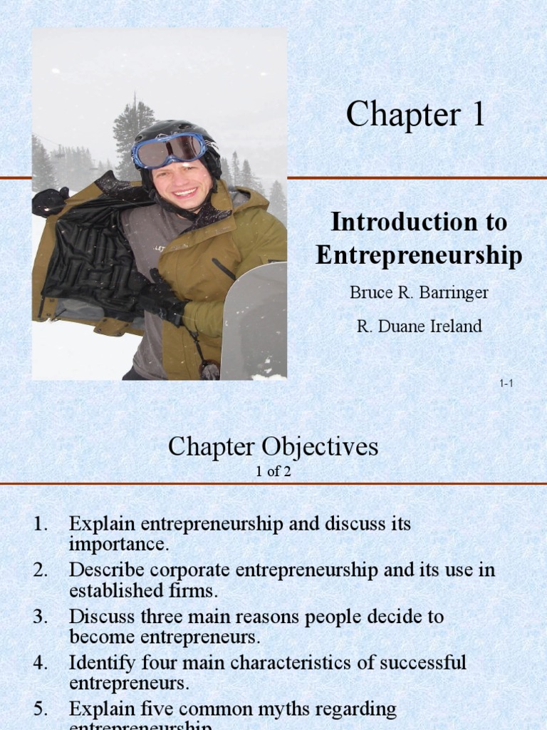 Chapter 1 Entrepreneurship By Bruce R Barringer And Duane Ireland 4th