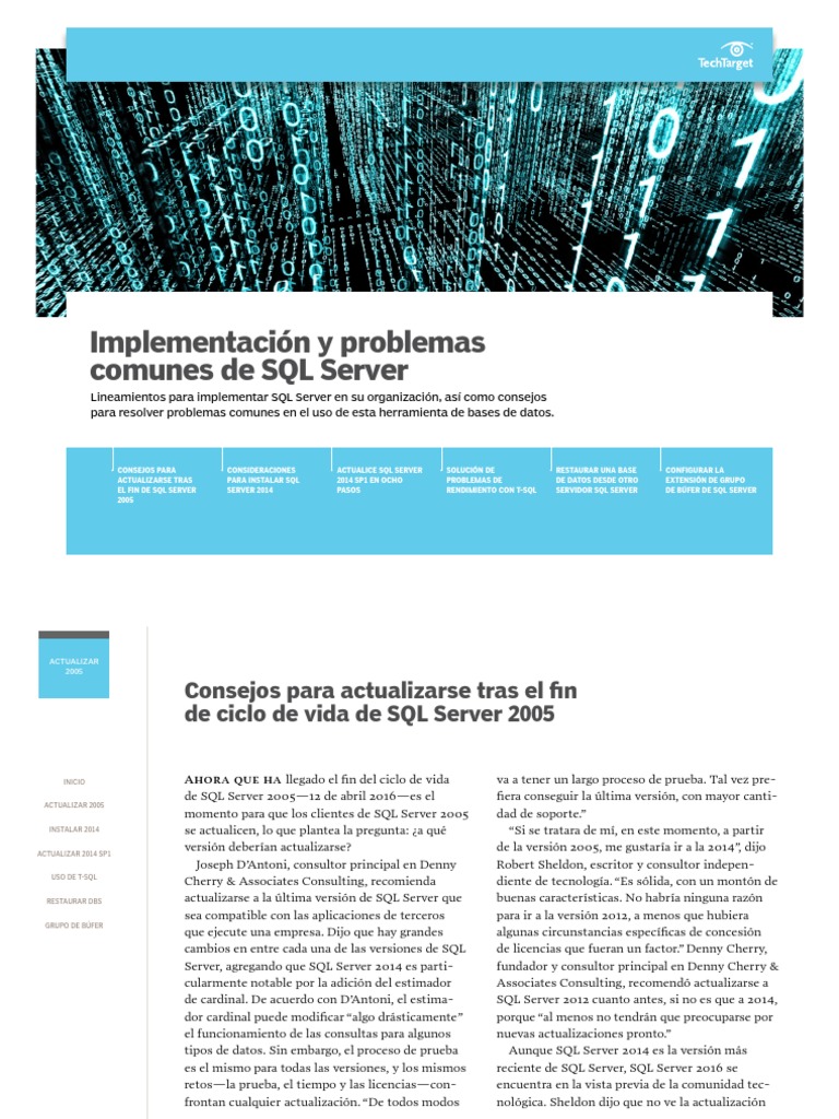 ImplementacioÌ N y Problemas Comunes de SQL Server - Final PDF | PDF