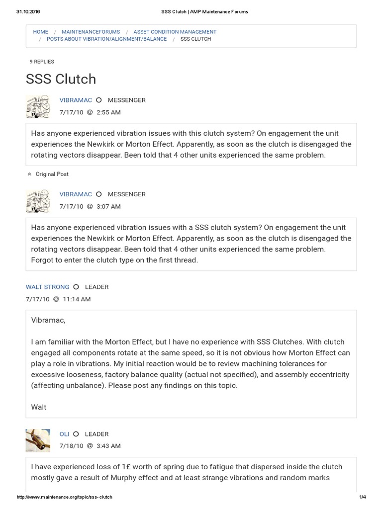 SSS Clutch - AMP Maintenance Forums | PDF | Clutch | Turbine