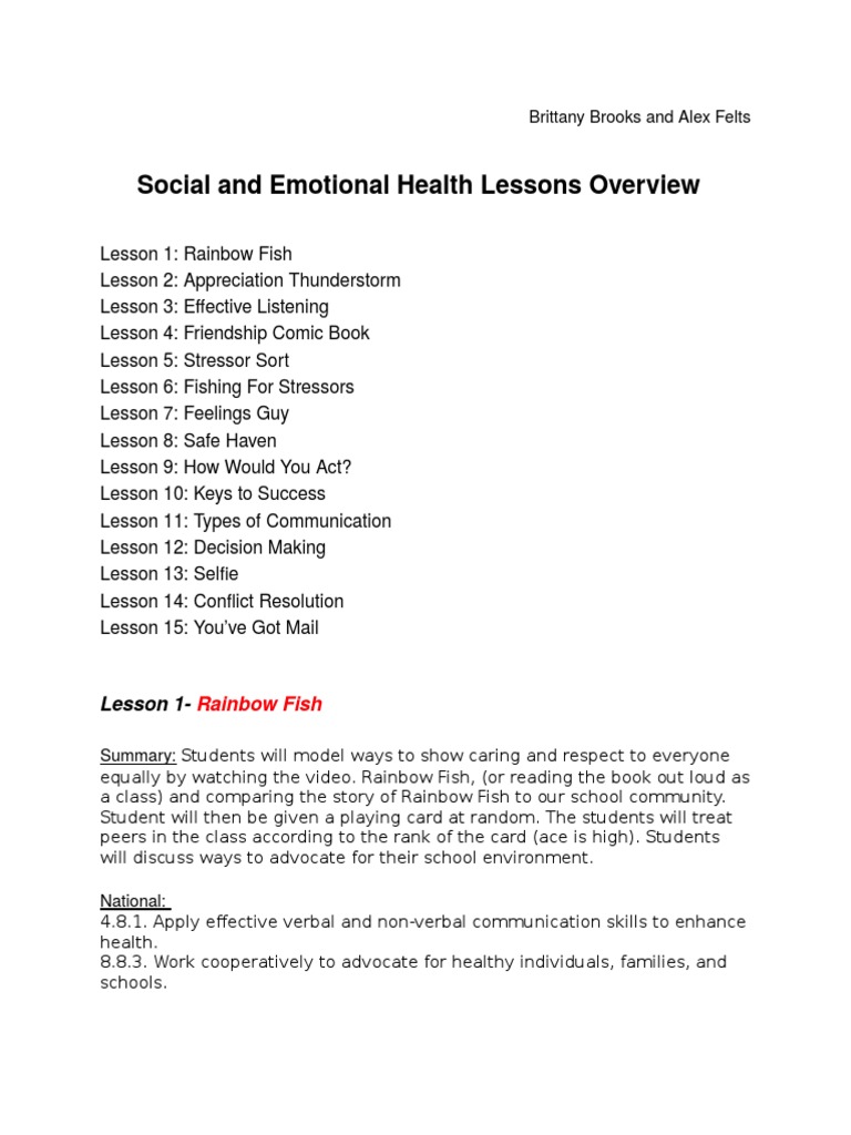 Social and Emotional Health Overview 340 | PDF | Stress (Biology ...