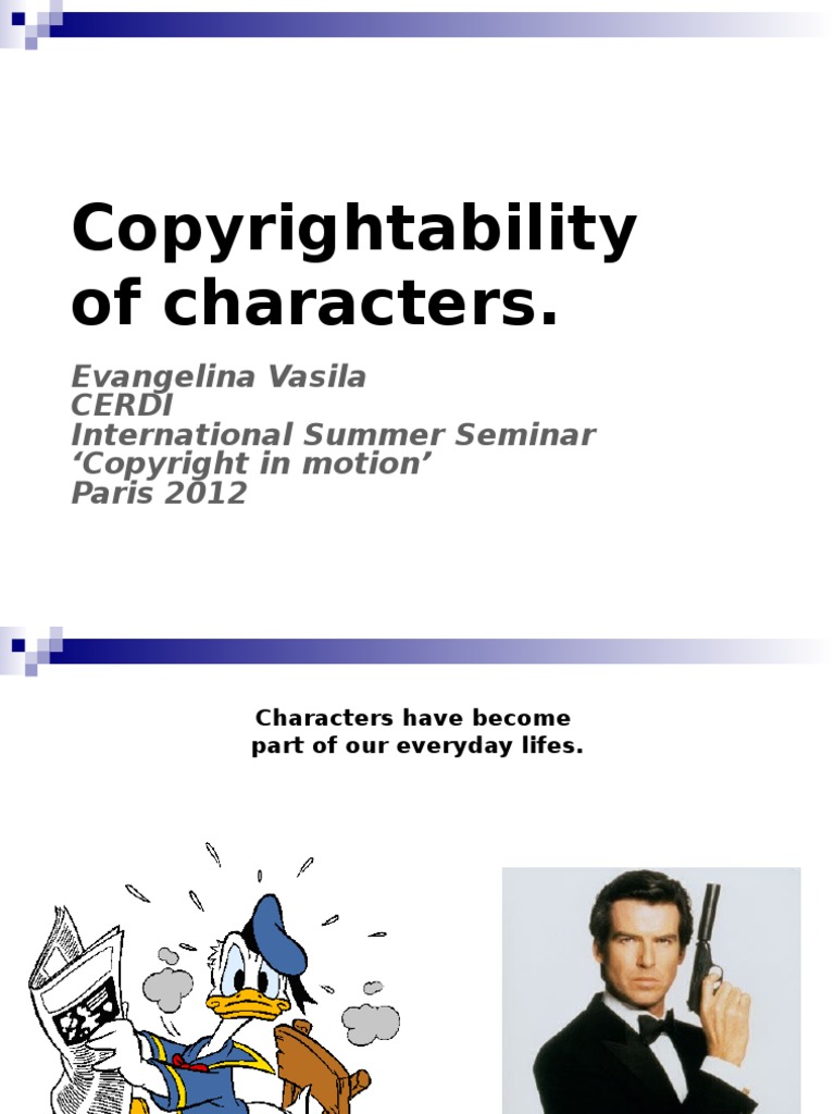 Copyright Protection for Characters | PDF | Copyright | Freedom Of ...
