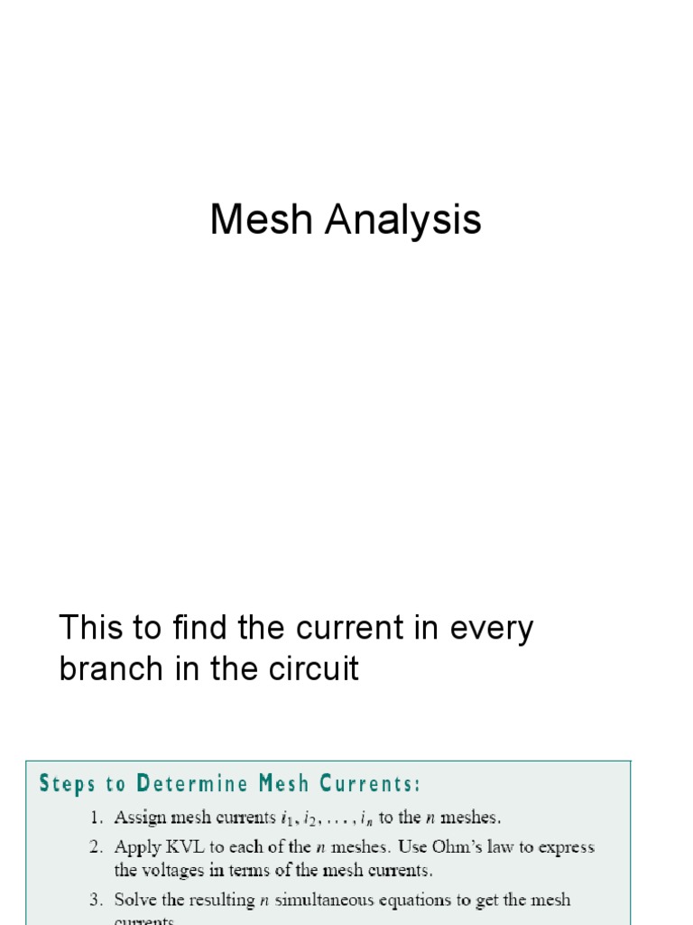 Mesh Analysis | PDF | Computers