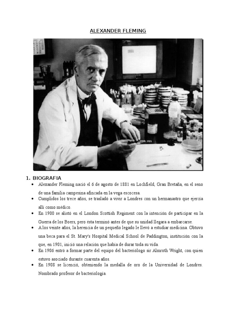 Alexander Fleming | PDF | Penicilina | Biología