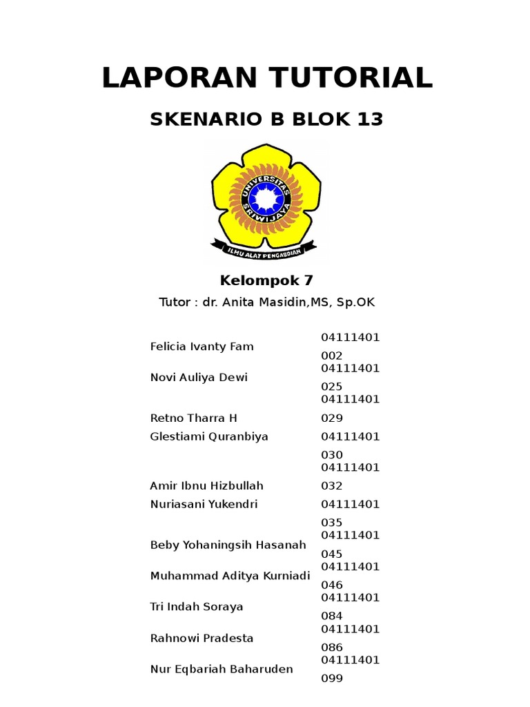 Tutorial Blok 13 Skenario B | PDF | Pengembangan Diri | Kesehatan Holistik