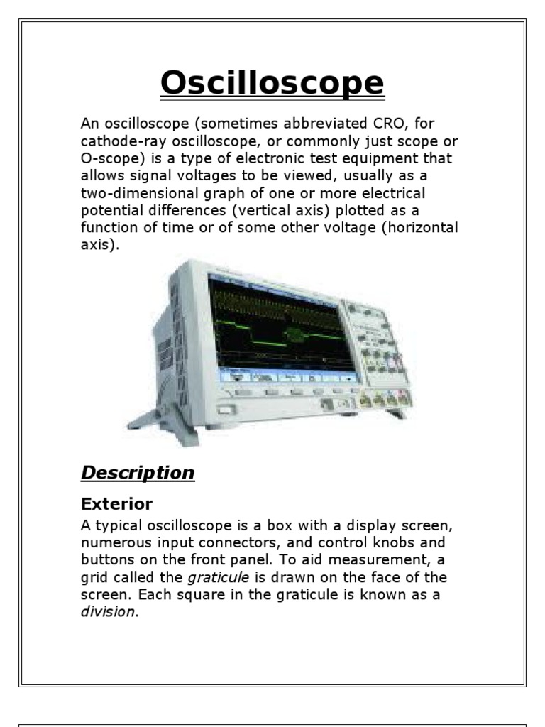 Oscilloscope Basics And Features Pdf Vacuum Tube