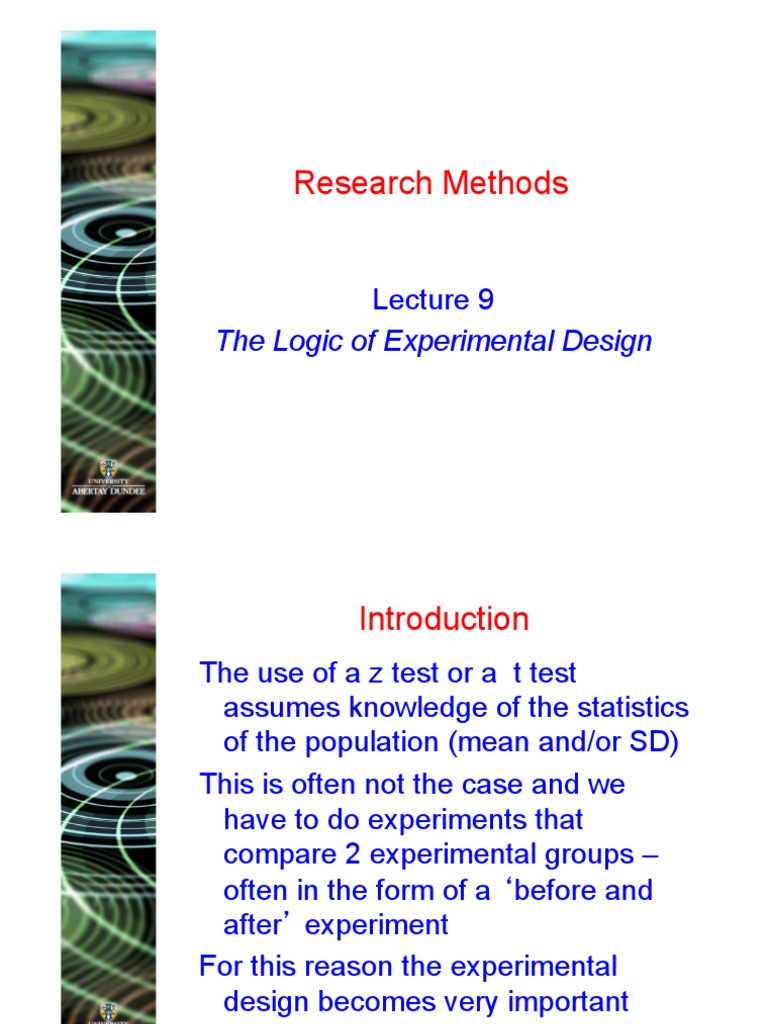 Research Methods: The Logic of Experimental Design | PDF | Scientific ...