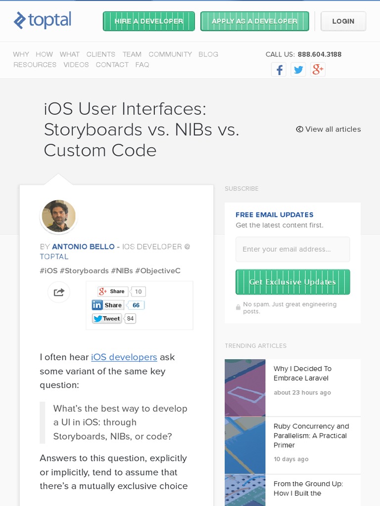 iOS UI Design Tutorial: Storyboards vs. NIBs Vs - Code - Toptal | PDF | Ios | Inheritance ...