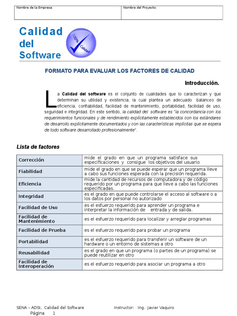 Formato - Pruebas de Calidad Del Software | PDF | Ingeniería de confiabilidad | Software