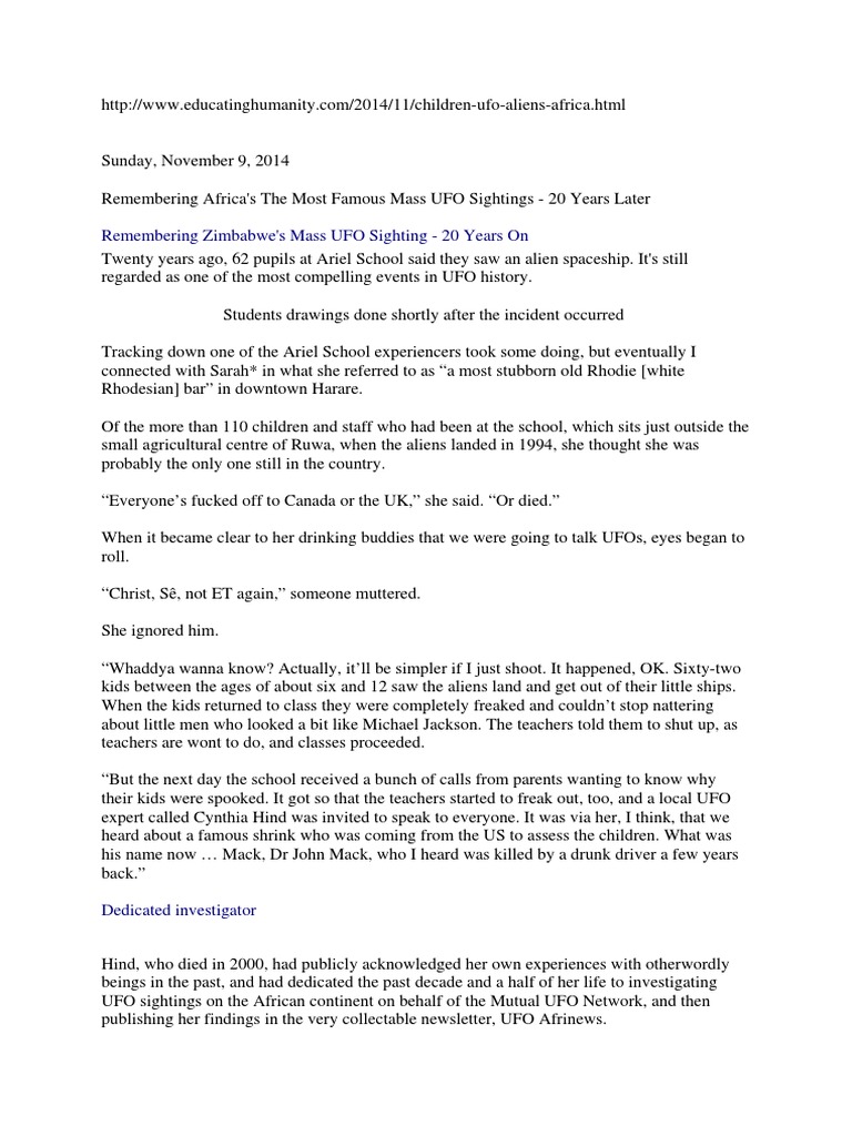 Remembering Ariel School Incident | PDF | Alien Abduction