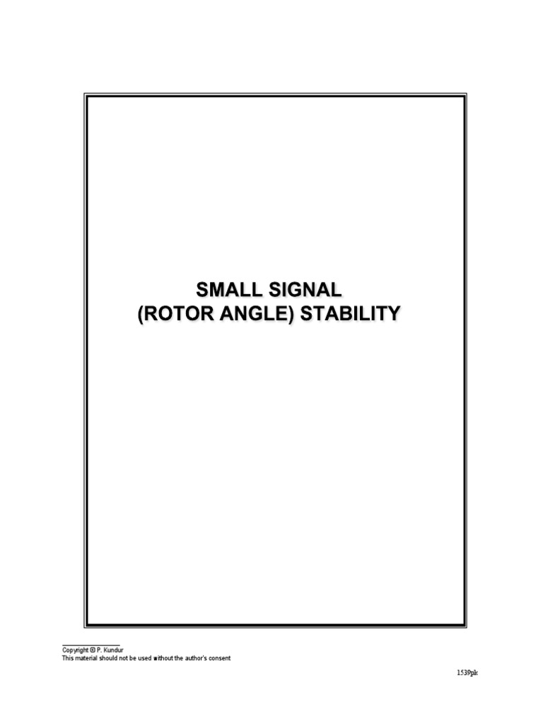 06 Small Signal Angle Stability | PDF | Eigenvalues And Eigenvectors ...