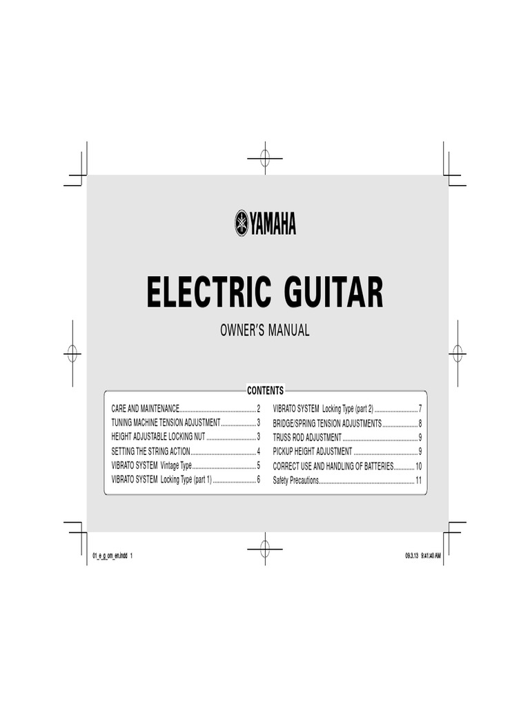Yamaha Guitar Owners Manual | PDF | Guitars | String Instruments