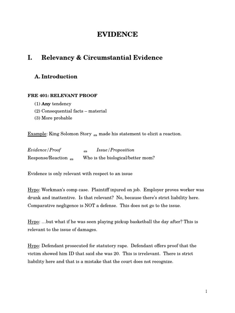 Lopez Evidence Outline | PDF | Evidence (Law) | Witness