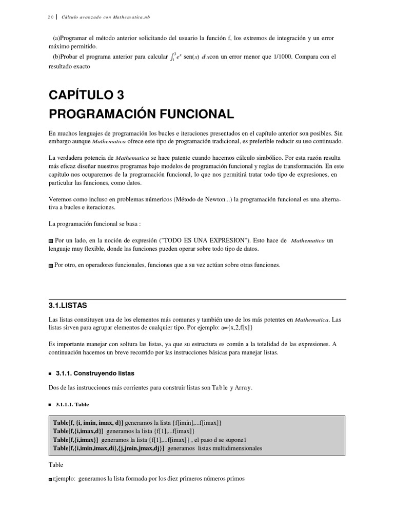 Tema3 PDF | PDF | Estructura de datos de matriz | Programacion Funcional