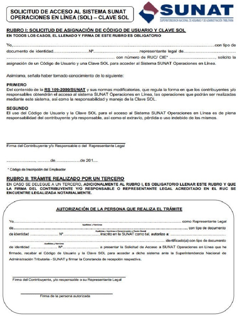 Solicitud de Clave Sol | PDF