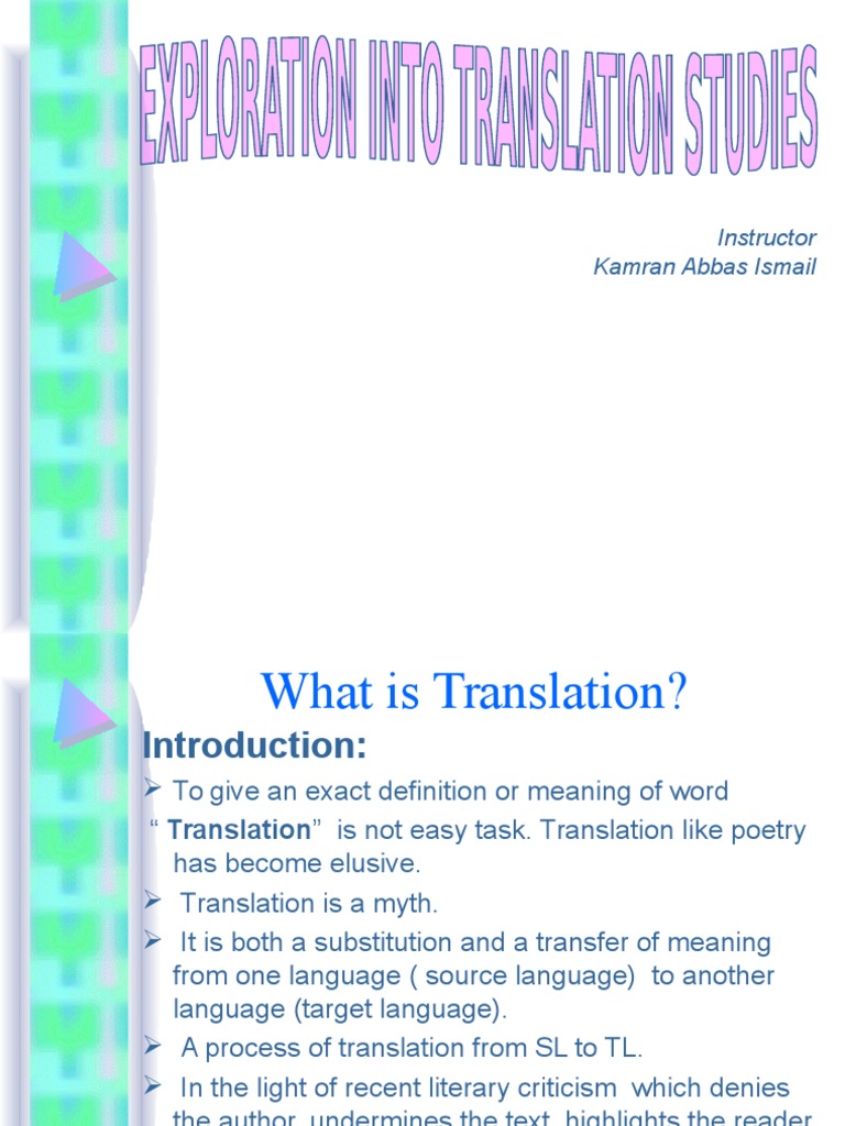 Translation Studies Slides | Translations | Theory
