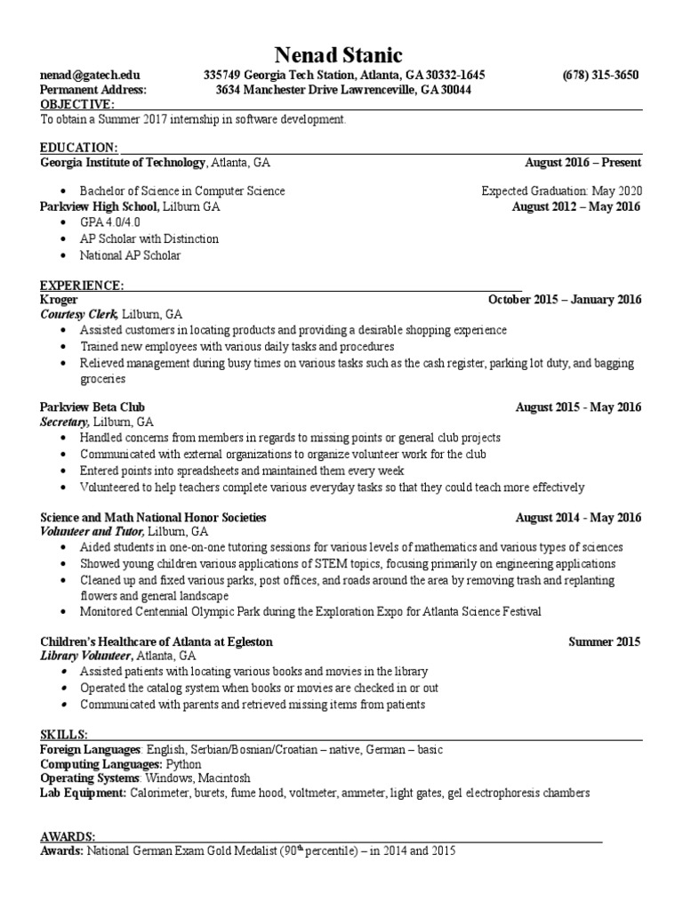 Nenad Stanic Resume | PDF