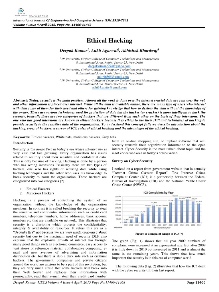 Ethical Hacking: Deepak Kumar, Ankit Agarwal, Abhishek Bhardwaj | PDF | Security Hacker | White ...
