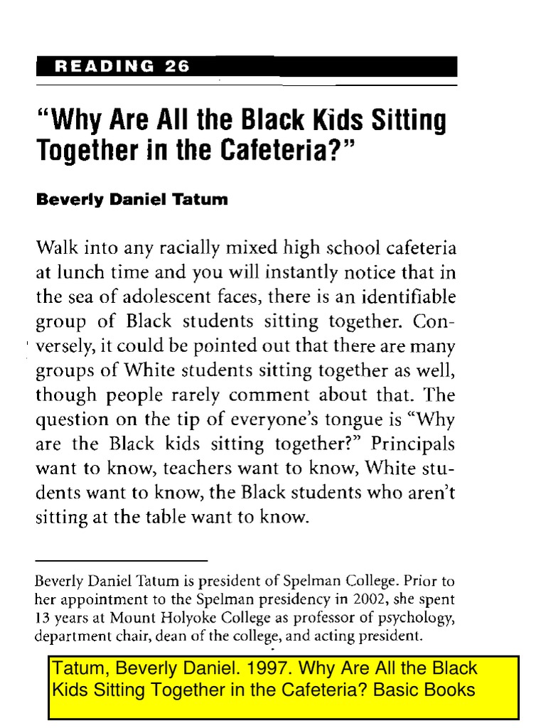 Why Are All The Black Kids Sitting Together in The Cafeteria | PDF